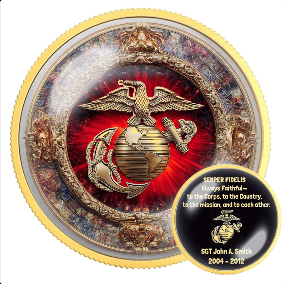 U.S. Marine Corps Semper Fidelis Challenge Coin – Personalized 40mm ...