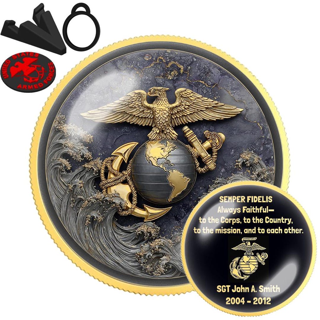 Marine Corps Challenge Coin • USMC EGA Emblem • Semper Fi Keepsake for ...