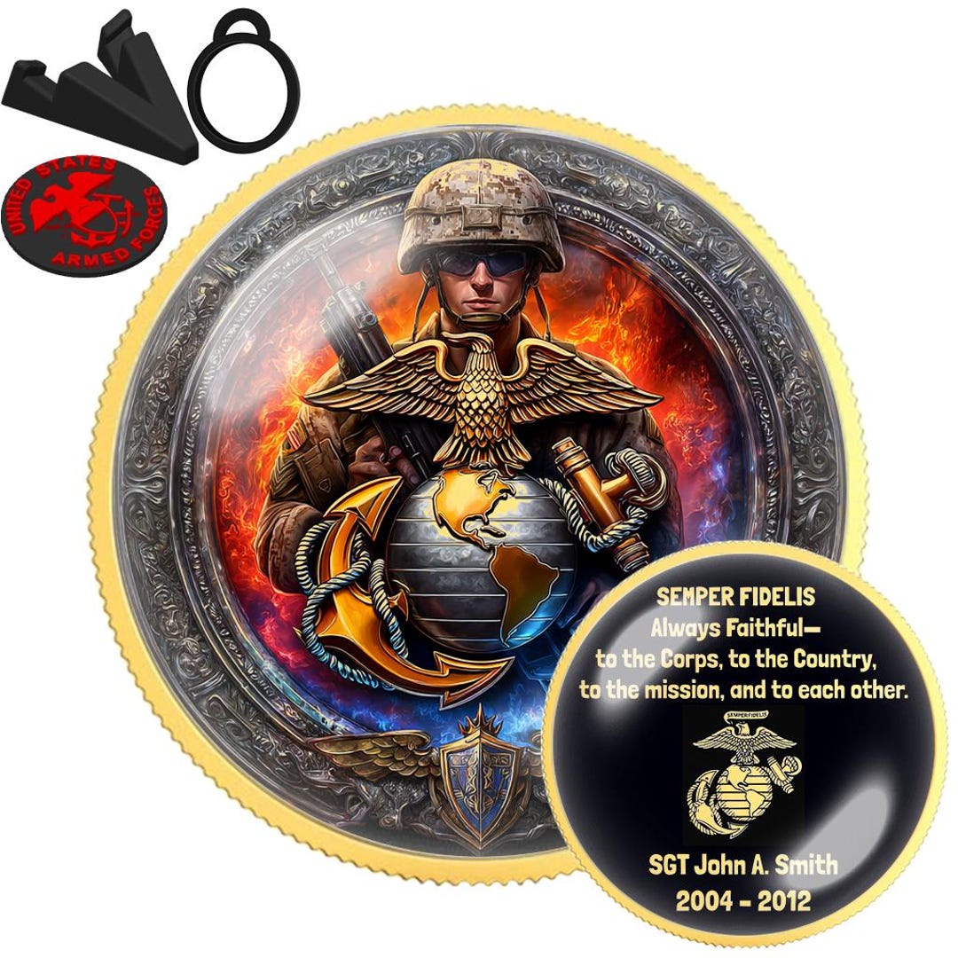 USMC Challenge Coin | Marine Corps Coin | Semper Fi | Eagle Globe ...