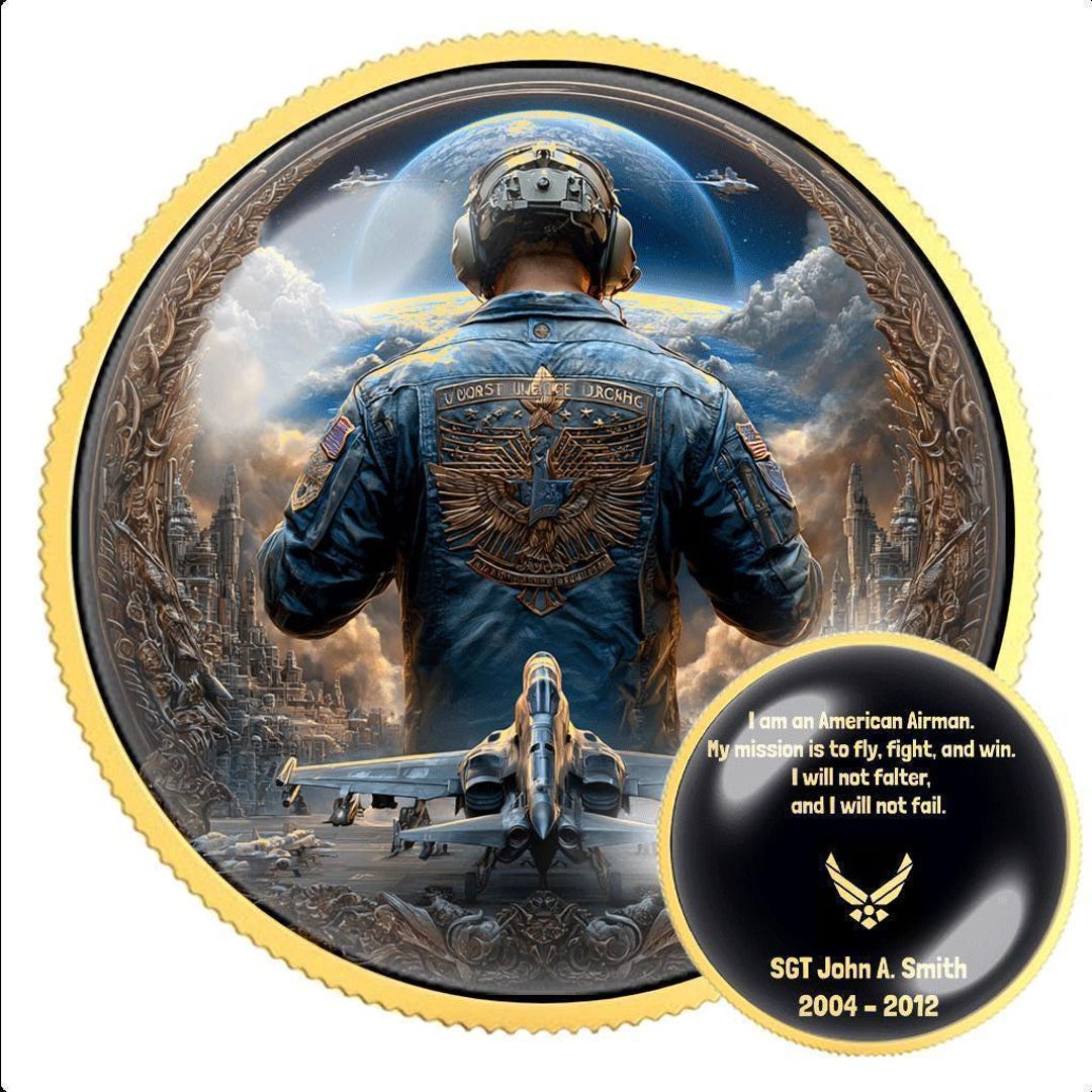Custom U.S. Air Force Coin – Personalized Airman Name, Rank & Date ...