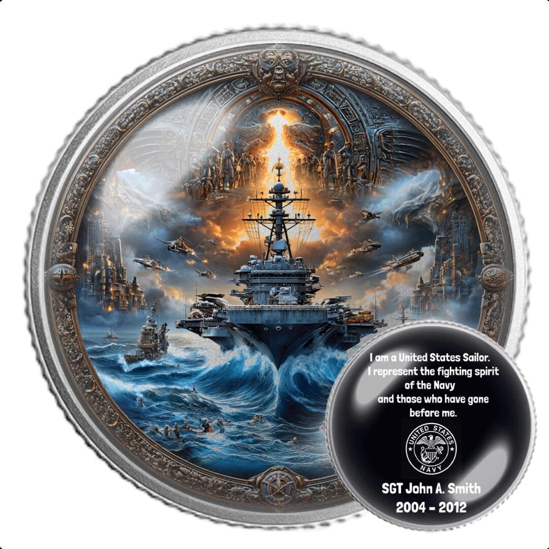 US Navy Retirement Gift – Honor Service Challenge Coin for Navy Sailors ...