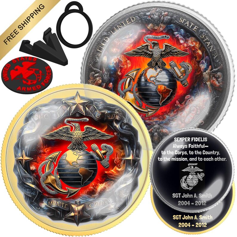 Marine Corps Anniversary Gift – USMC Service Honor Challenge Coin for ...