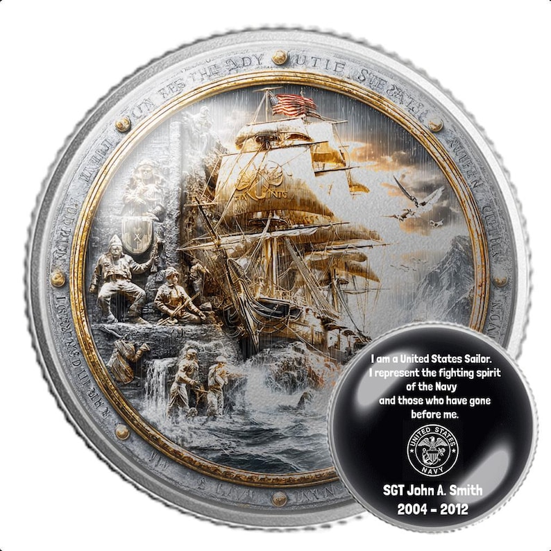 Custom U.S. Navy Sailor Coin – Personalized Name, Rate & Ship ...
