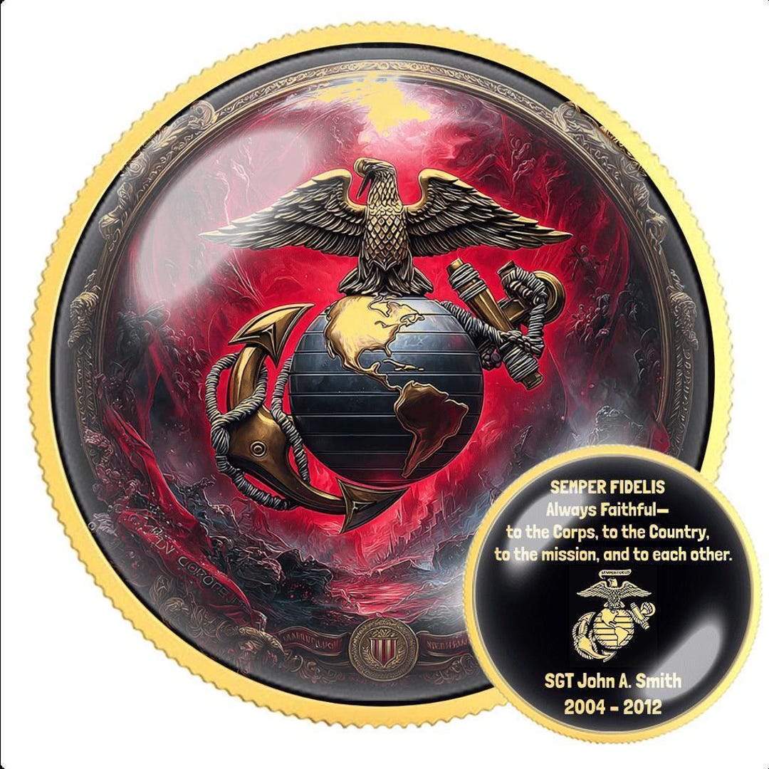 Personalized USMC Challenge Coin – Semper Fidelis, Veteran Gift - Etsy