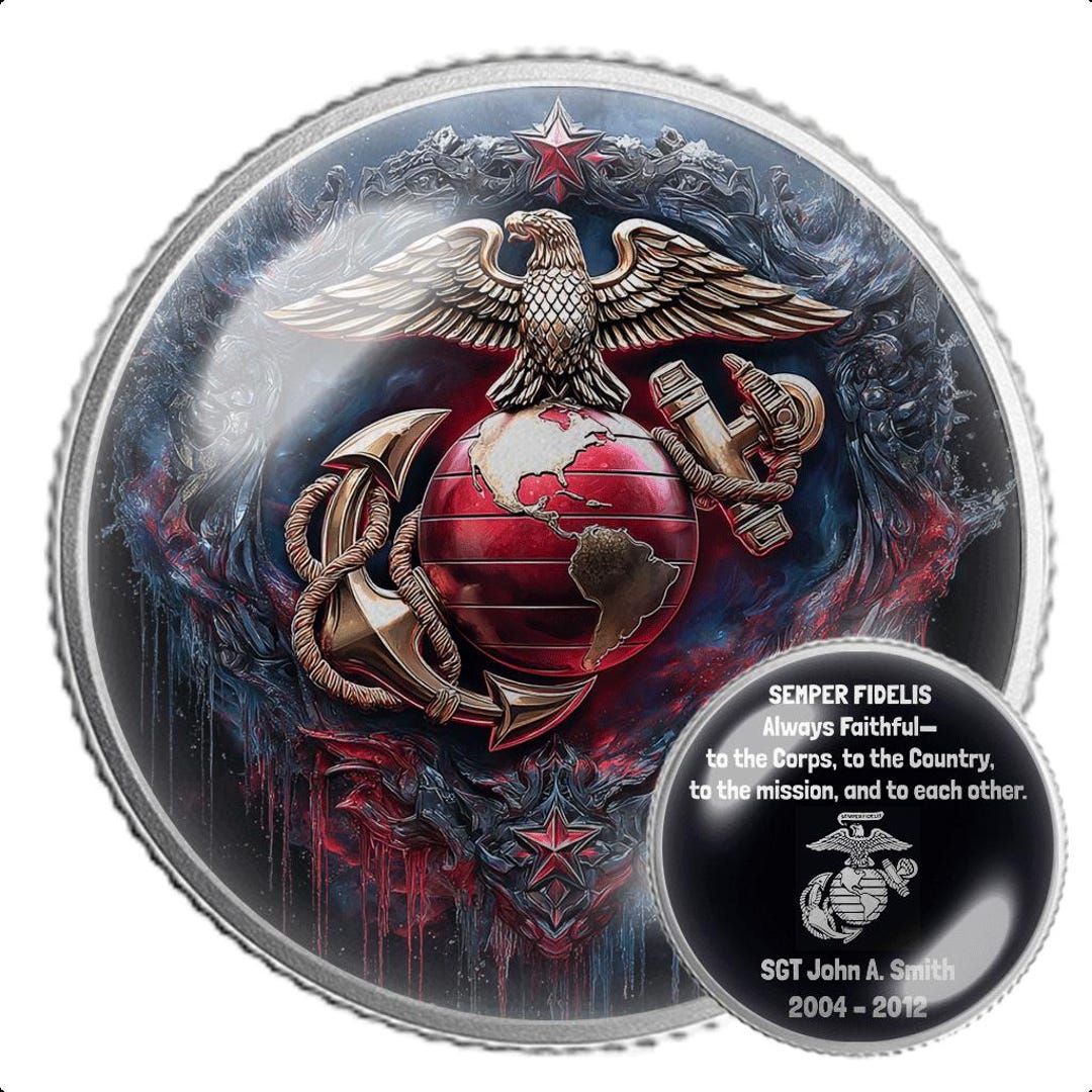 U.S. Marine Corps Semper Fidelis Challenge Coin – Personalized 40mm ...