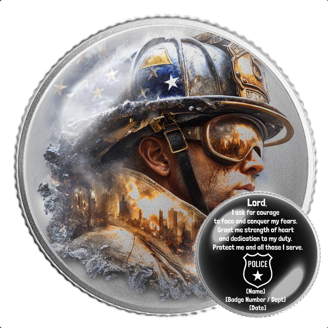 Firefighter Challenge Coin – Personalized 40mm Maltese Cross Token ...