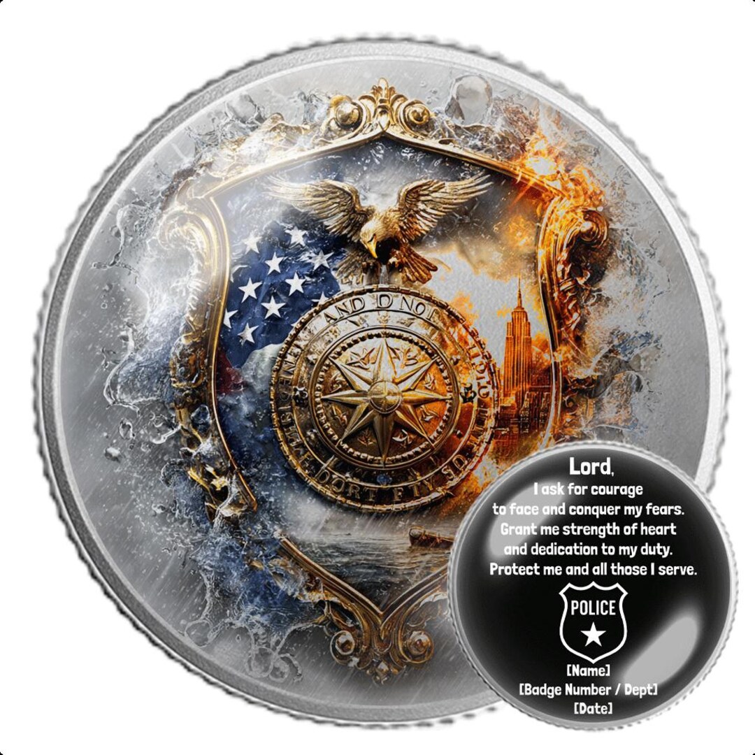 Law Enforcement Challenge Coin – Courage, Honor & Service, Gift for ...