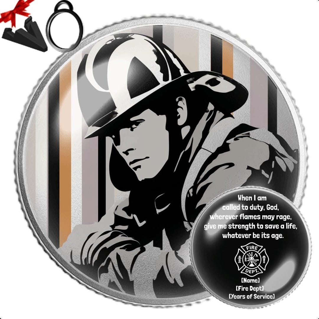 Custom Firefighter Coin – Personalized Name, Station & Date – Fire ...