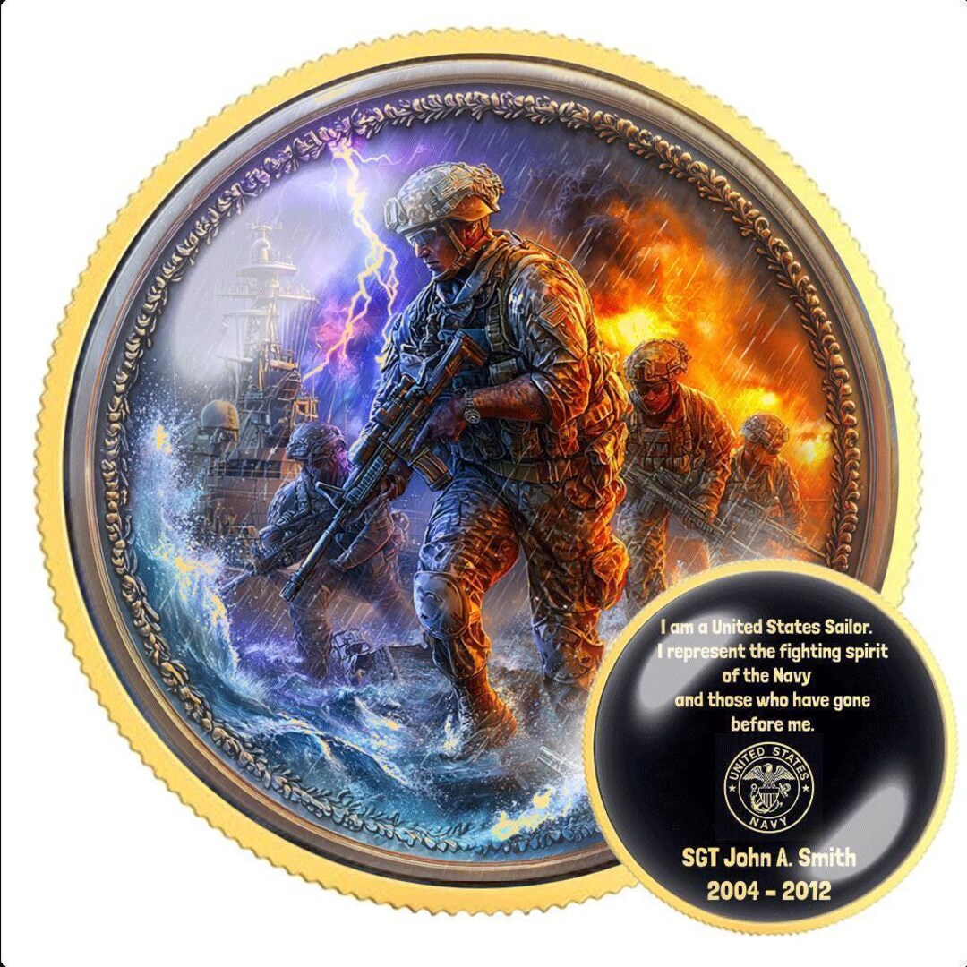 U.S. Navy Sailor’s Creed Challenge Coin – Personalized 40mm Military ...