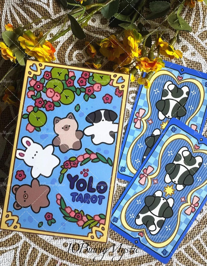 YOLO Tarot Deck, Kawaii Animal Rider Waite Style Tarot, 80 Cards - Etsy