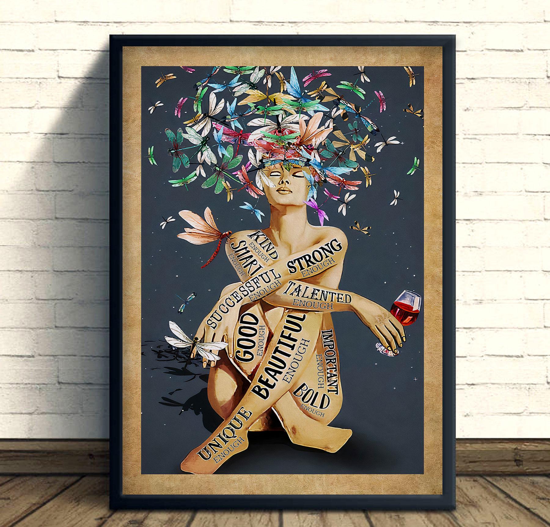 I Am Enough Poster, Self Love Art Print, Strong Woman Wall Art ...