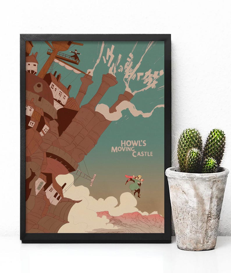 Howl's Moving Castle Poster or Canvas, Ghibli Studio Art Print ...