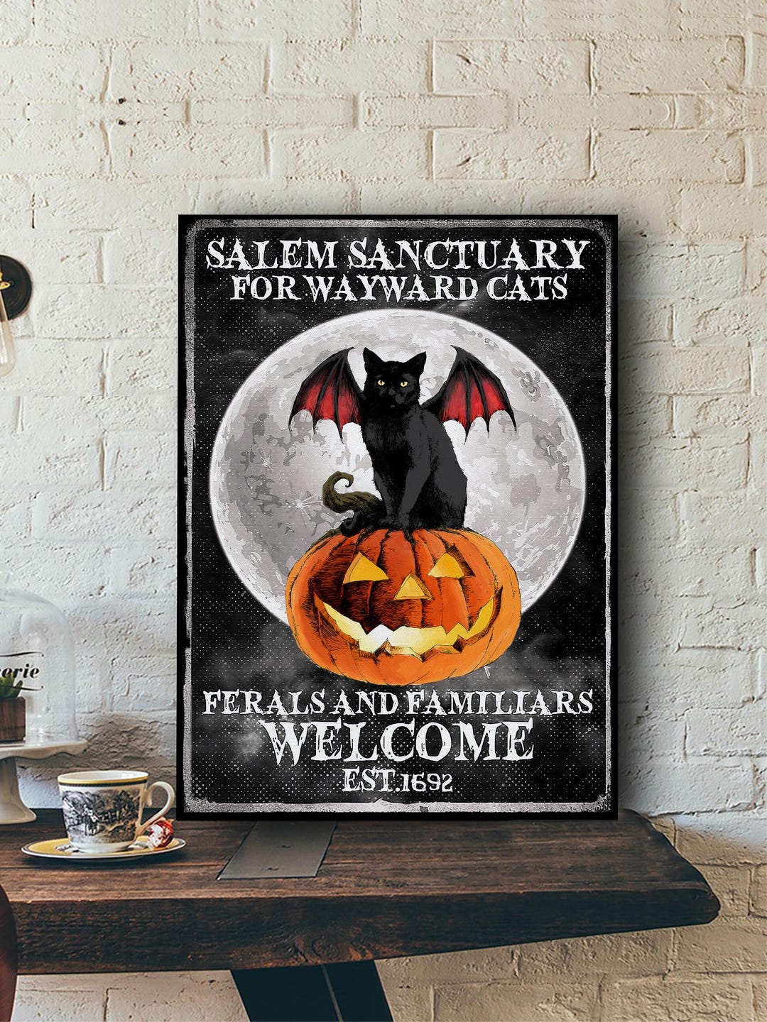 Salem Sanctuary Cats Poster or Canvas, Halloween Witchy Decor, Black ...