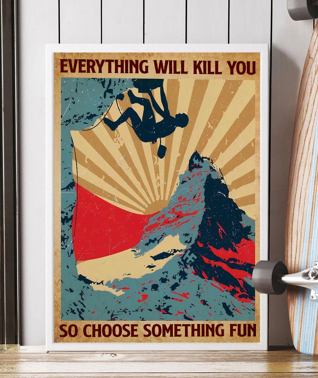 Motivational Rock Climbing Poster or Canvas, Adventure Wall Art ...