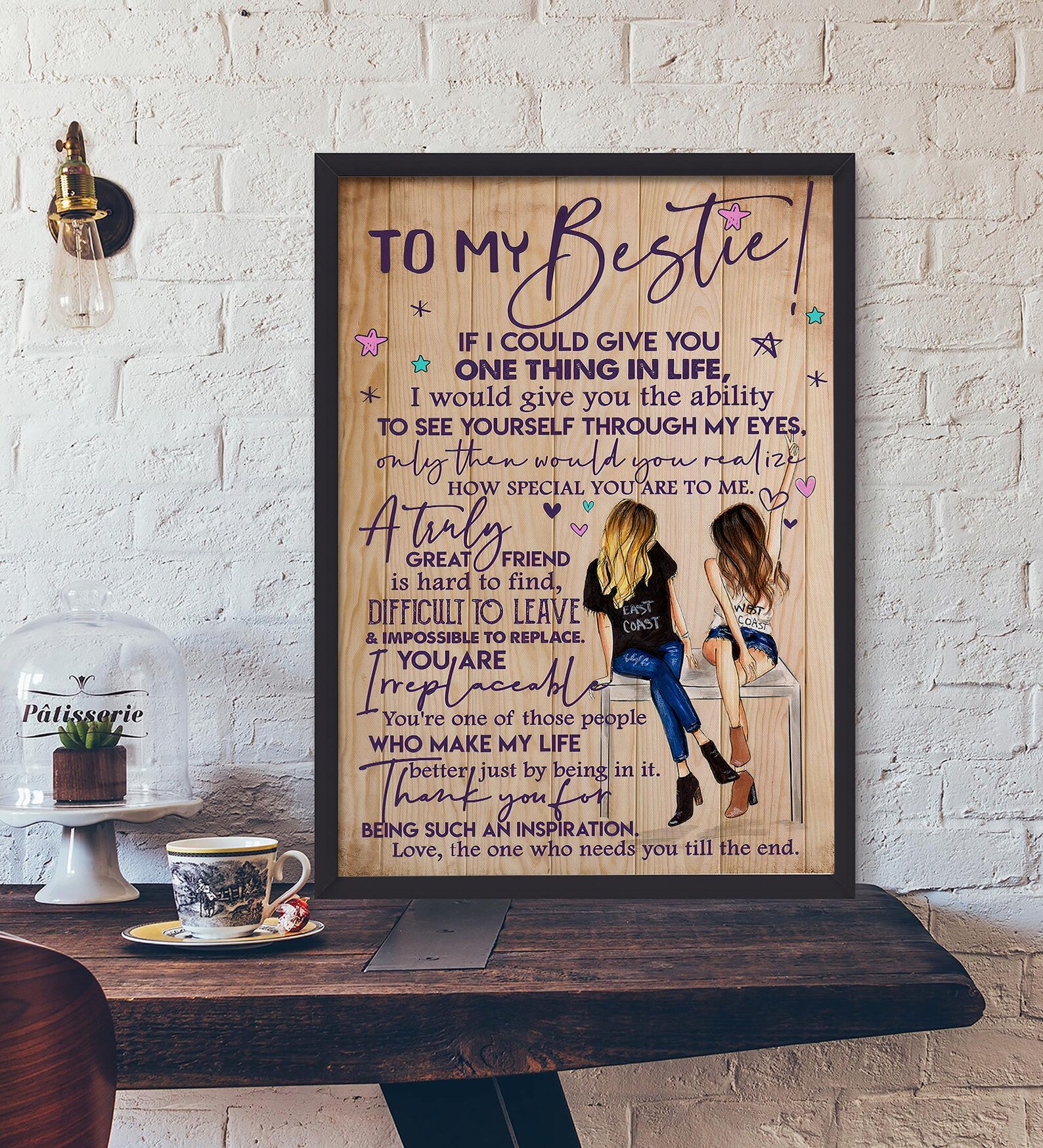 To My Bestie Gift Poster or Canvas, Sentimental Quote Wall Art ...