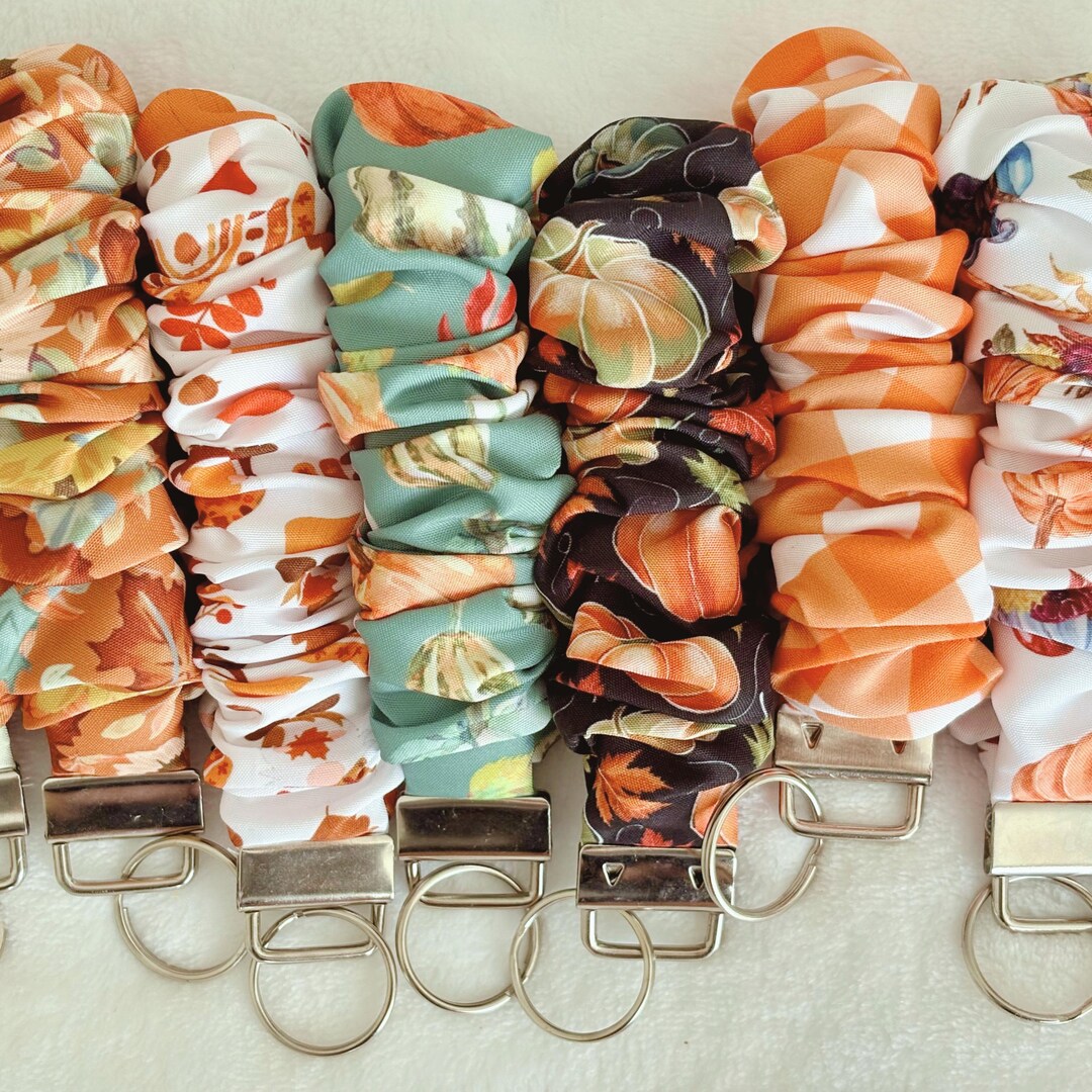 Handmade Fall Scrunchie Keychain Wristlets - Etsy