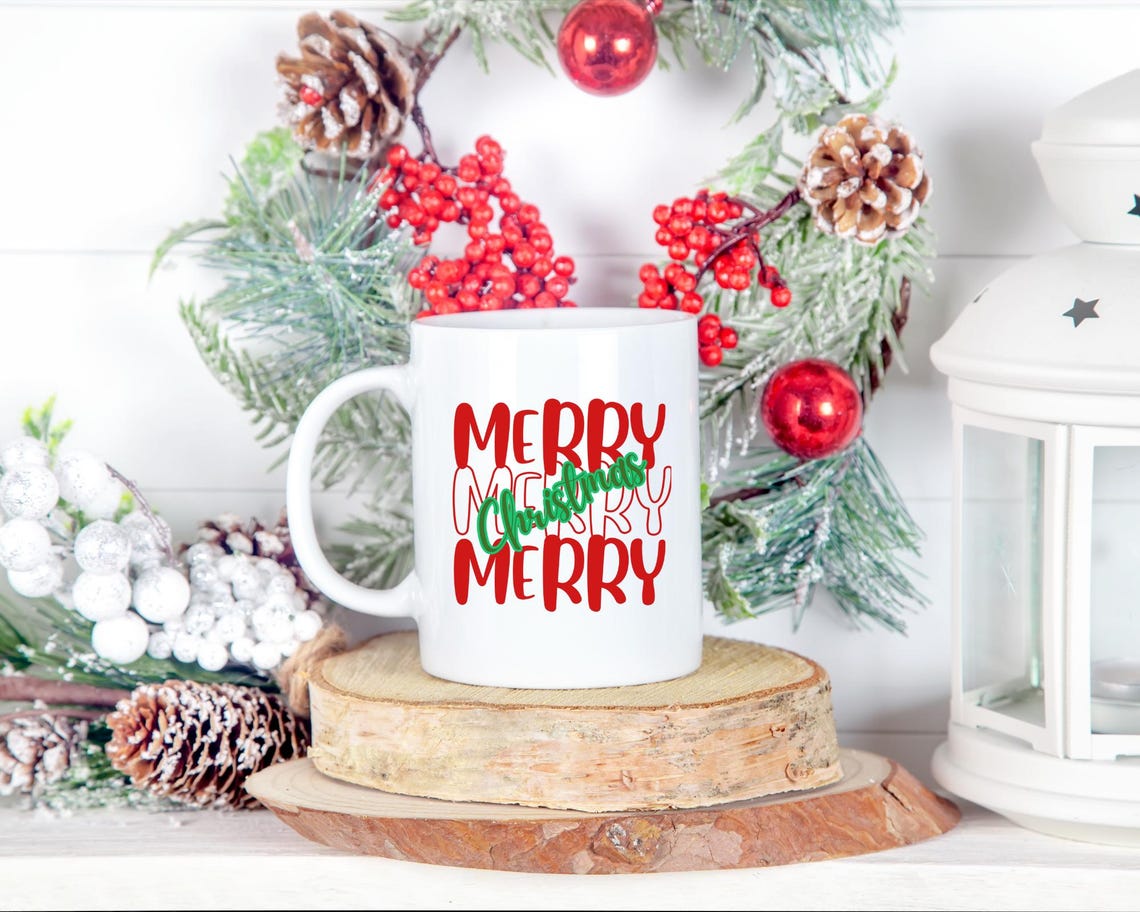 Merry Merry Christmas Graphic, Instant Digital Download (PNG, SVG ...