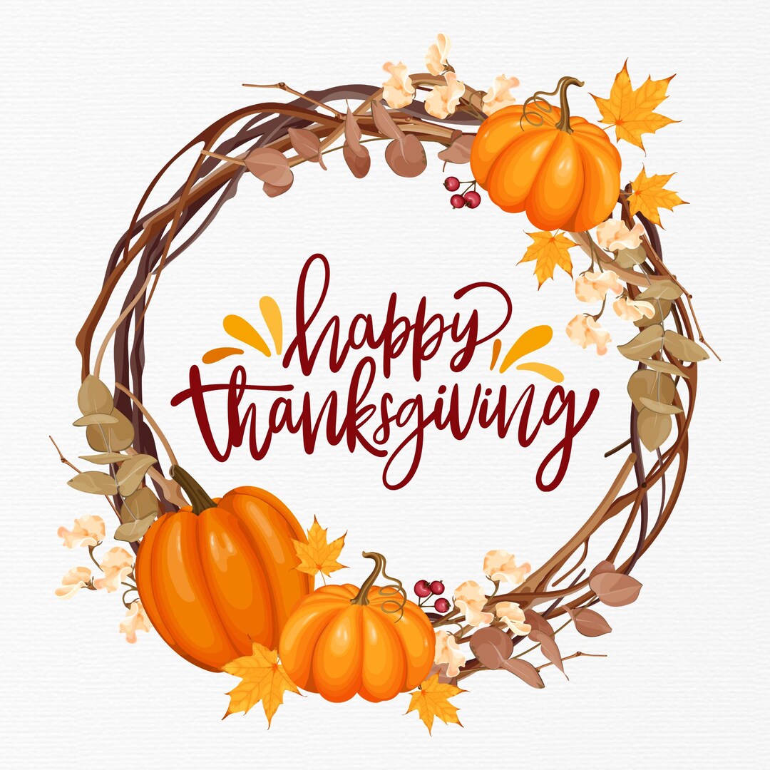 Happy Thanksgiving Digital Graphic: Autumn Clipart (PNG) - Etsy