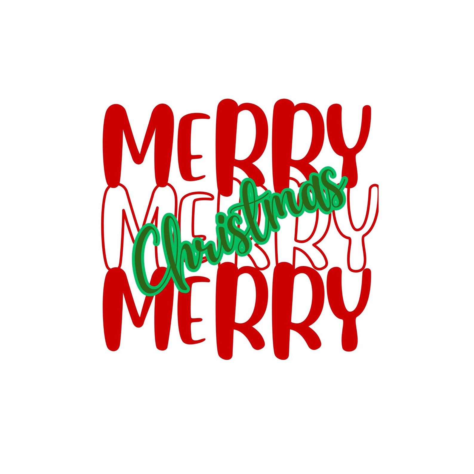 Merry Merry Christmas Graphic, Instant Digital Download (PNG, SVG ...
