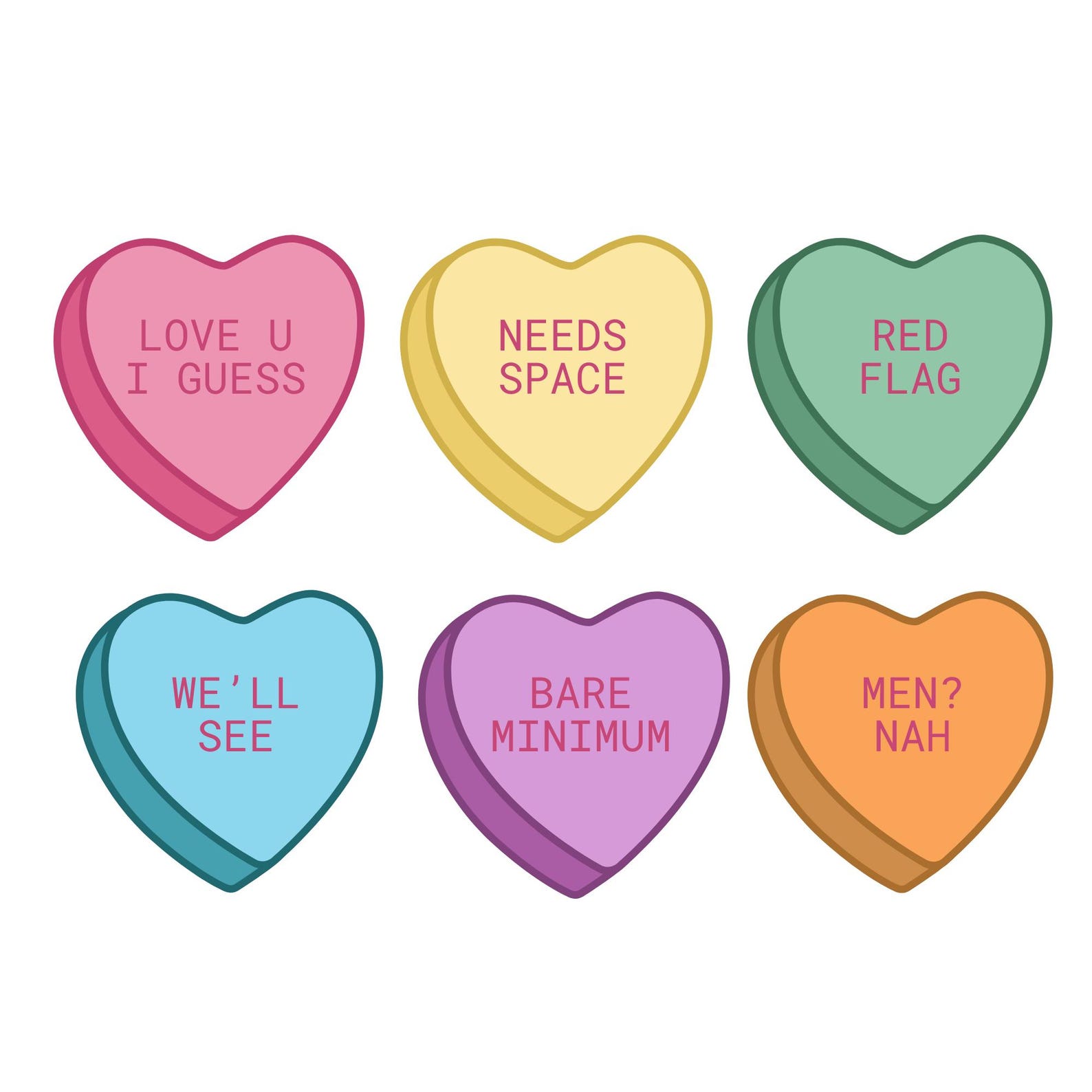Funny Valentines Conversation Hearts Design, PNG Digital Download - Etsy