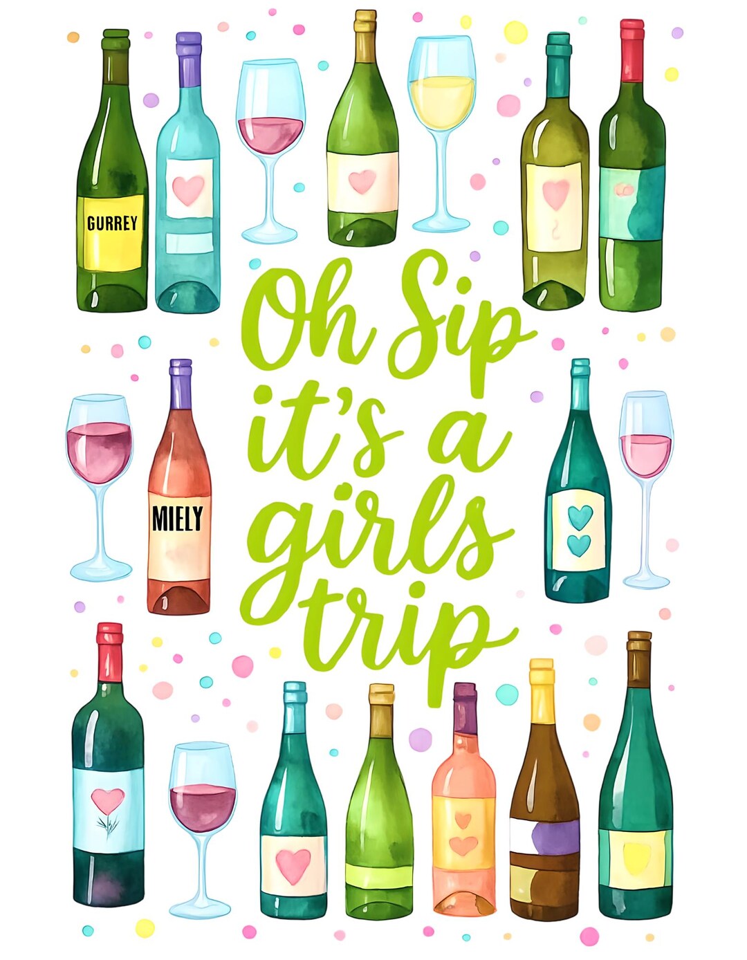 Oh Sip It's a Girls Trip Design, PNG Digital Download, Group Travel - Etsy