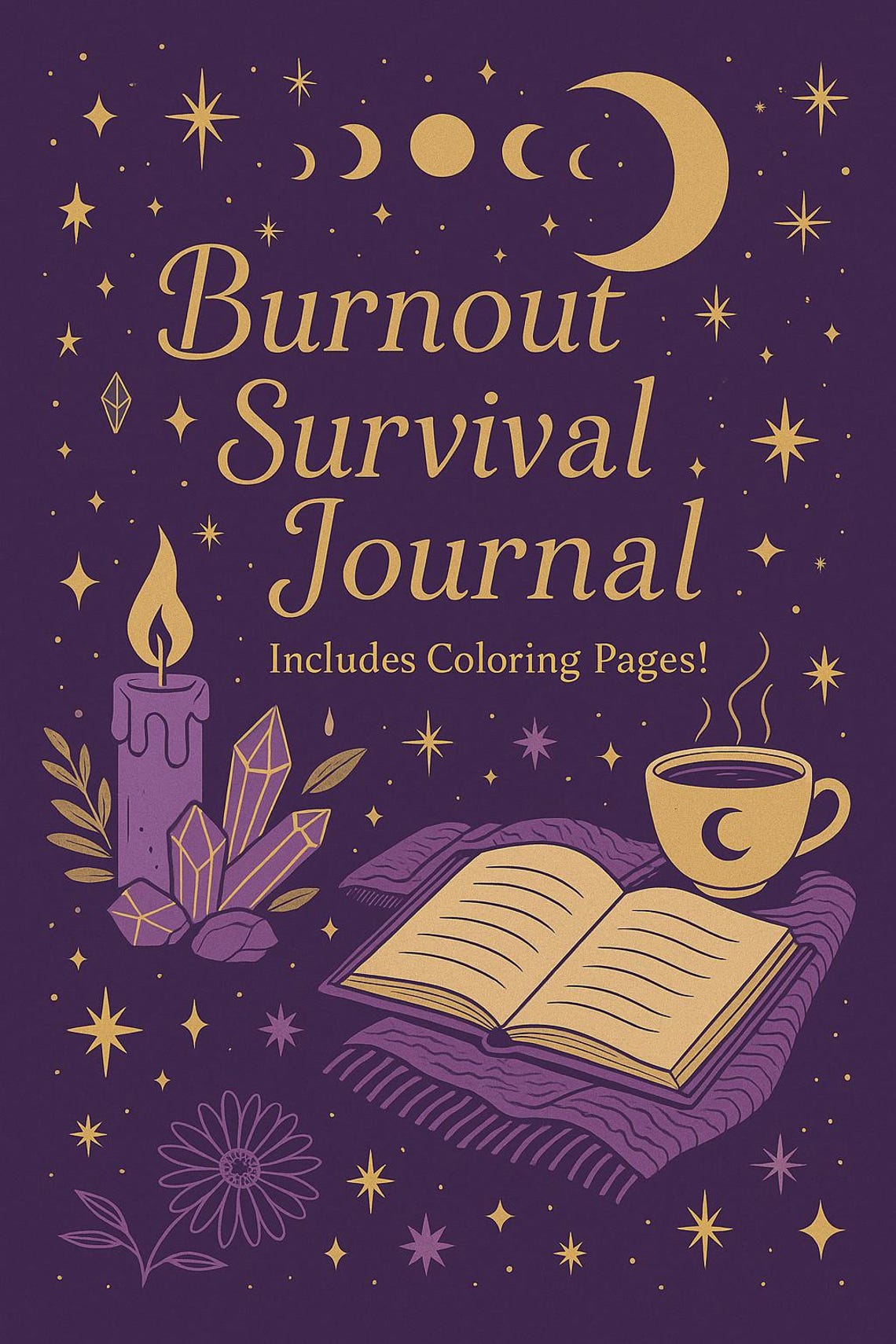 Burnout Survival Journal Self Care Workbook Printable Coloring Pages ...