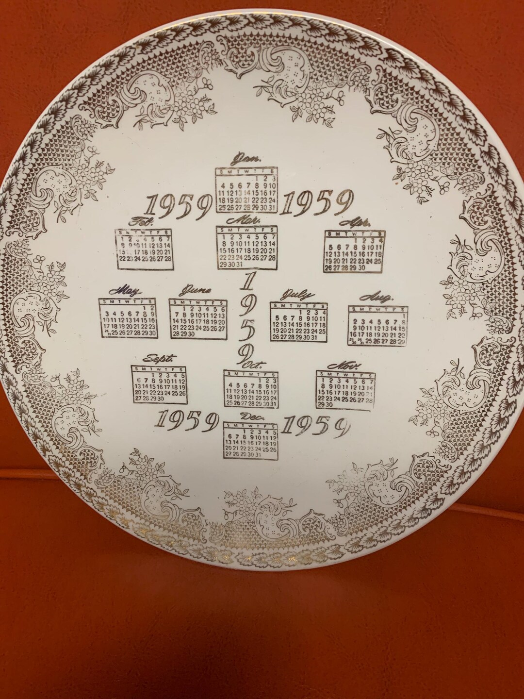 Vintage Calendar Hanging Plate From 1959. - Etsy