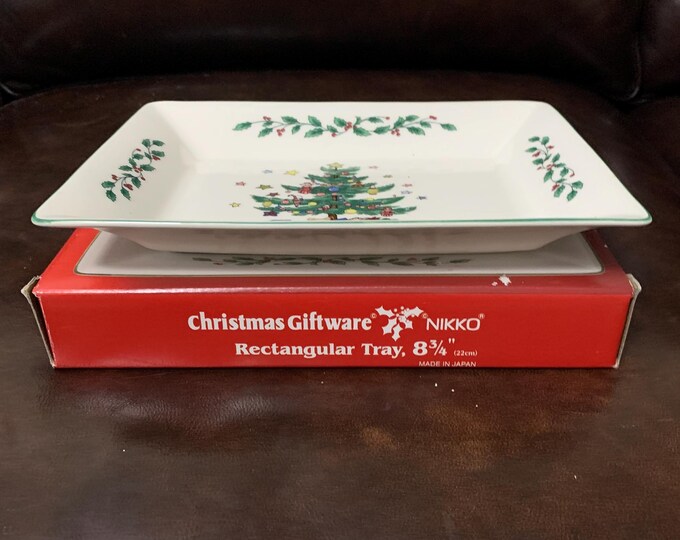 Nikko Christmas Giftware 8 3/4 Inch Rectangular Tray in Original Box - Etsy
