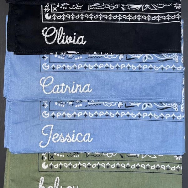 Monogrammed Bandana - Etsy