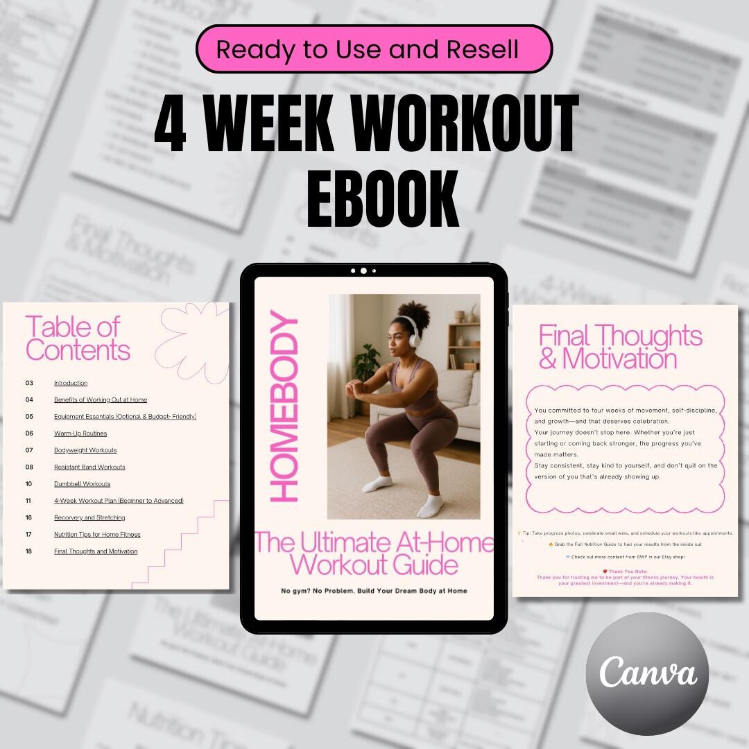 4 Week Workout Ebook Template, Guide for Fitness Coaches, DFY Product ...