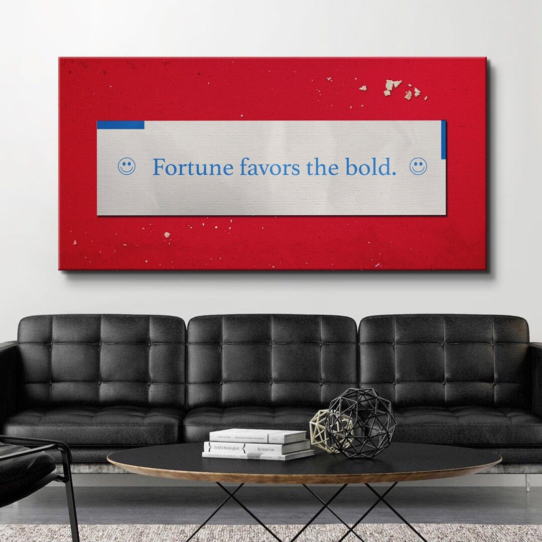 Fortune Favors the Bold Canvas Wall Art - Inspirational Home Decor - Etsy