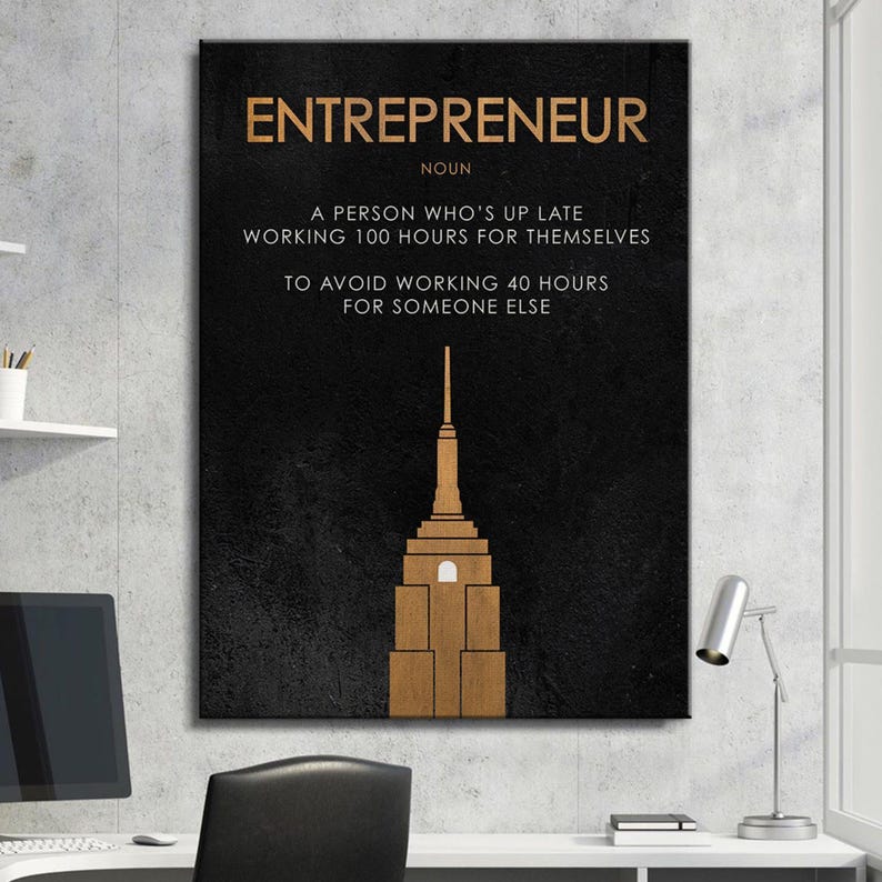 Entrepreneur Gift Motivational Quote Wall Art for Home Office Decor - Etsy