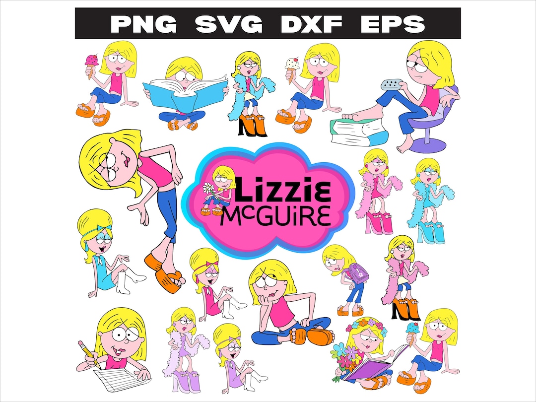 Lizzie Mcguire Cartoon Clipart Bundle | Y2K SVG PNG EPS Dxf Files for ...