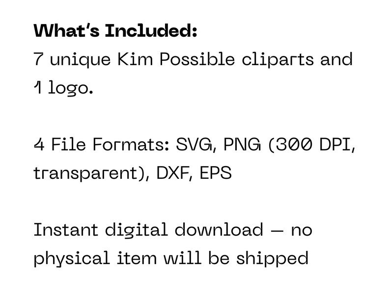 Kim Possible Clipart Bundle – PNG SVG DXF Eps | Kim, Shego, Ron, Rufus ...