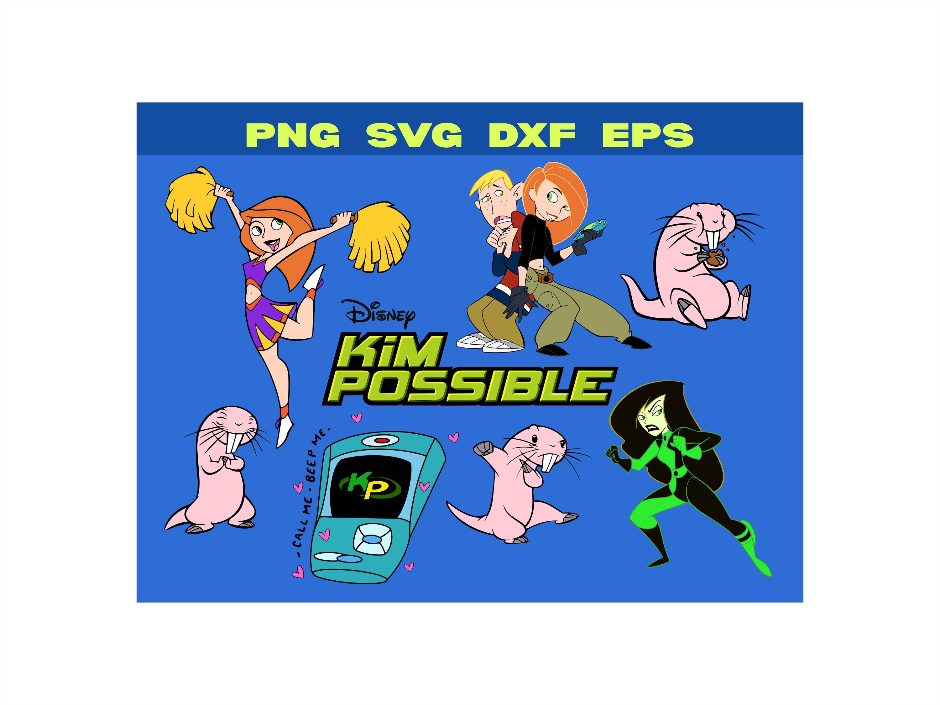Kim Possible Clipart Bundle – PNG SVG DXF Eps | Kim, Shego, Ron, Rufus ...