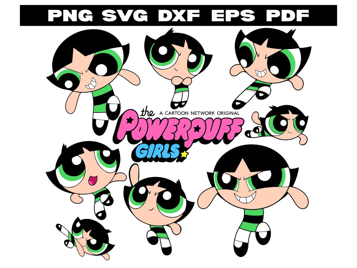 Buttercup Powerpuff Girls Clipart Bundle | Powerpuff SVG PNG EPS Dxf ...