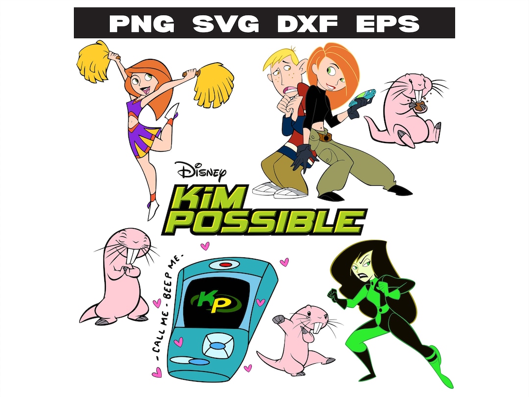 Kim Possible Clipart Bundle – PNG SVG DXF Eps | Kim, Shego, Ron, Rufus ...