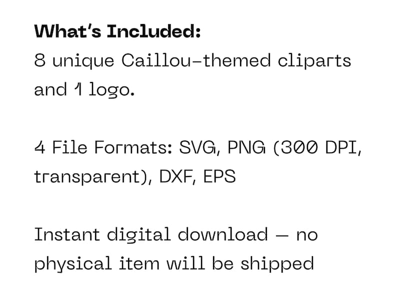 Caillou Clipart Bundle | SVG PNG EPS Dxf | Kids Cartoon Characters and ...