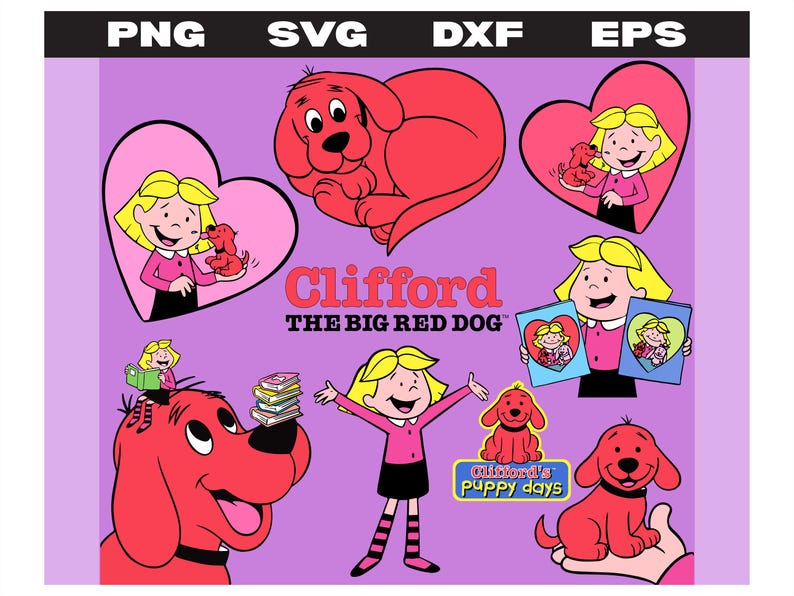 Clifford and Emily Elizabeth Clipart Bundle | PNG SVG DXF Eps ...