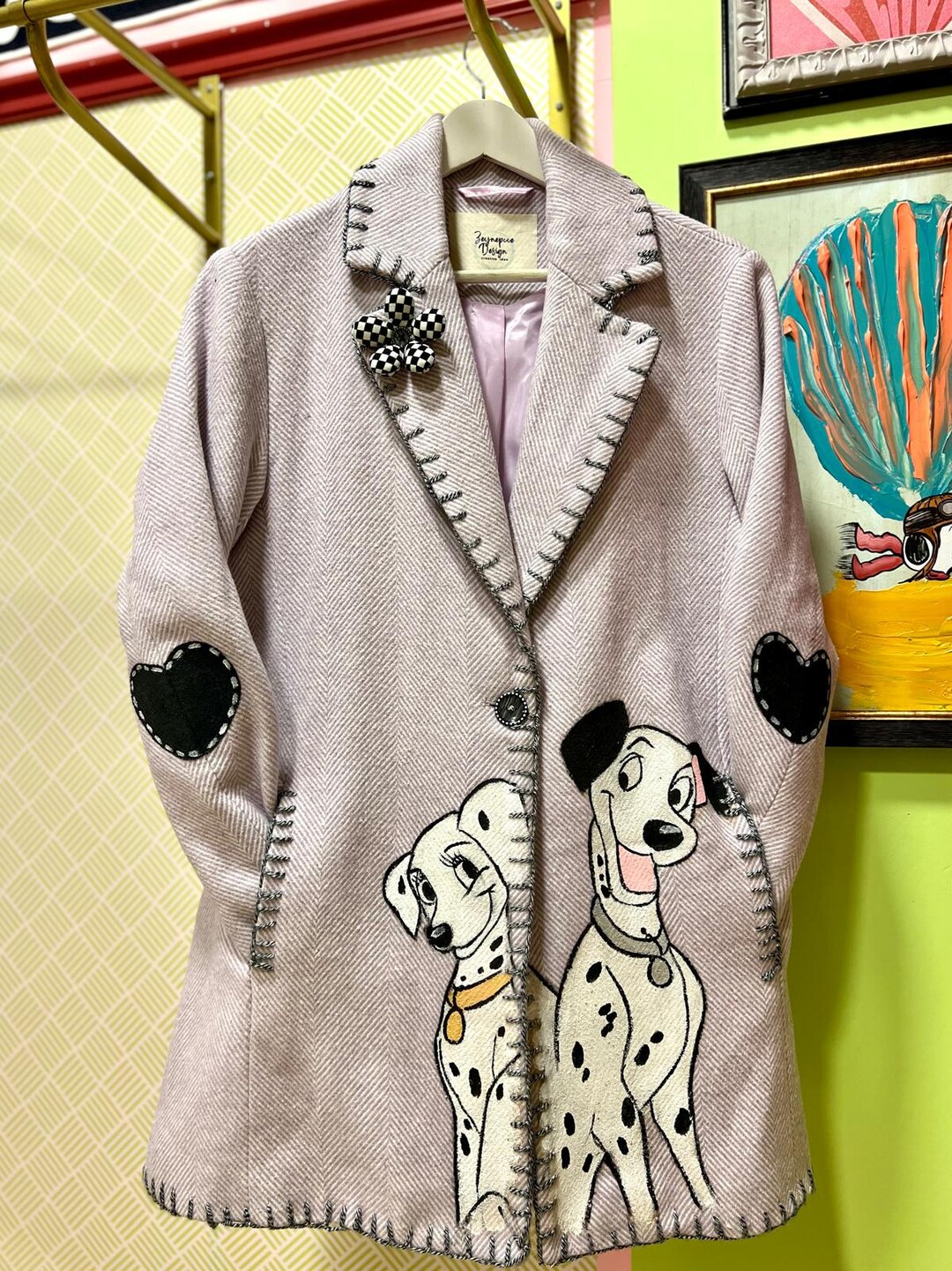 Dalmatian-inspired Wool Blend Blazer Jacket - Etsy