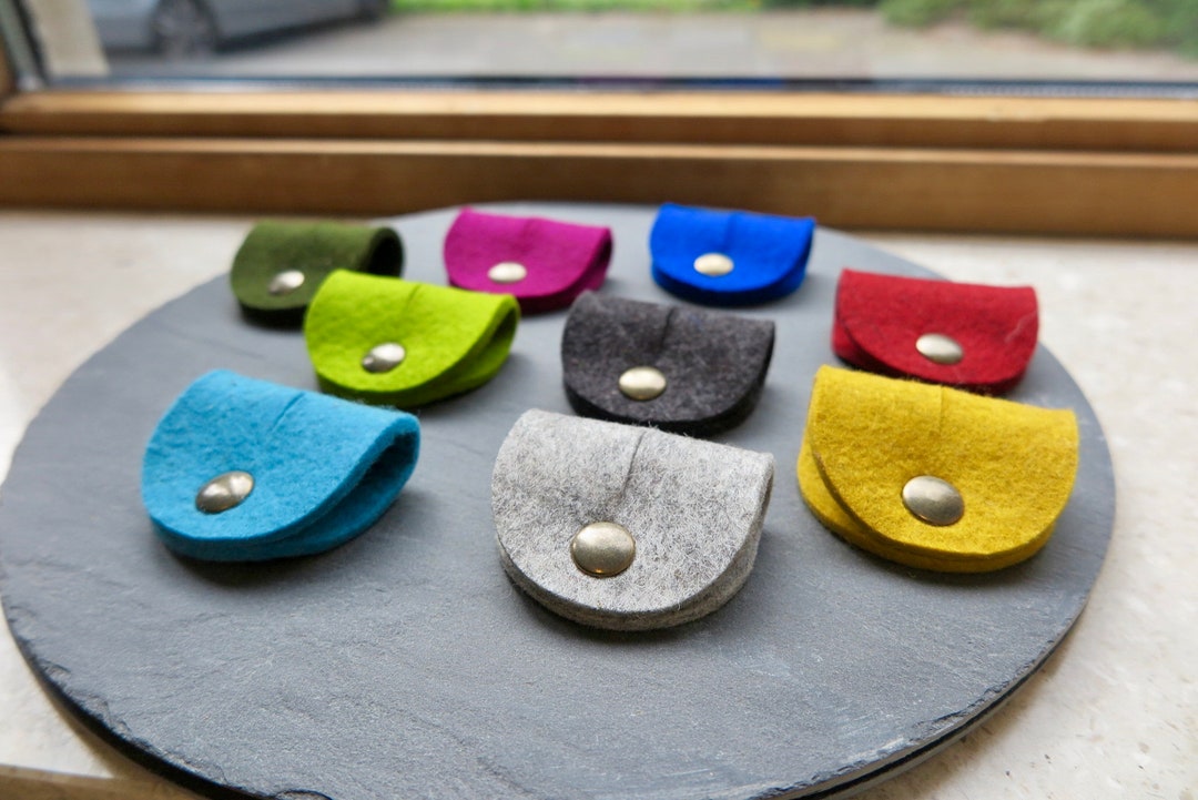 Wool Felt Earphone Pouch: Cable Organizer With Snap Button - Etsy