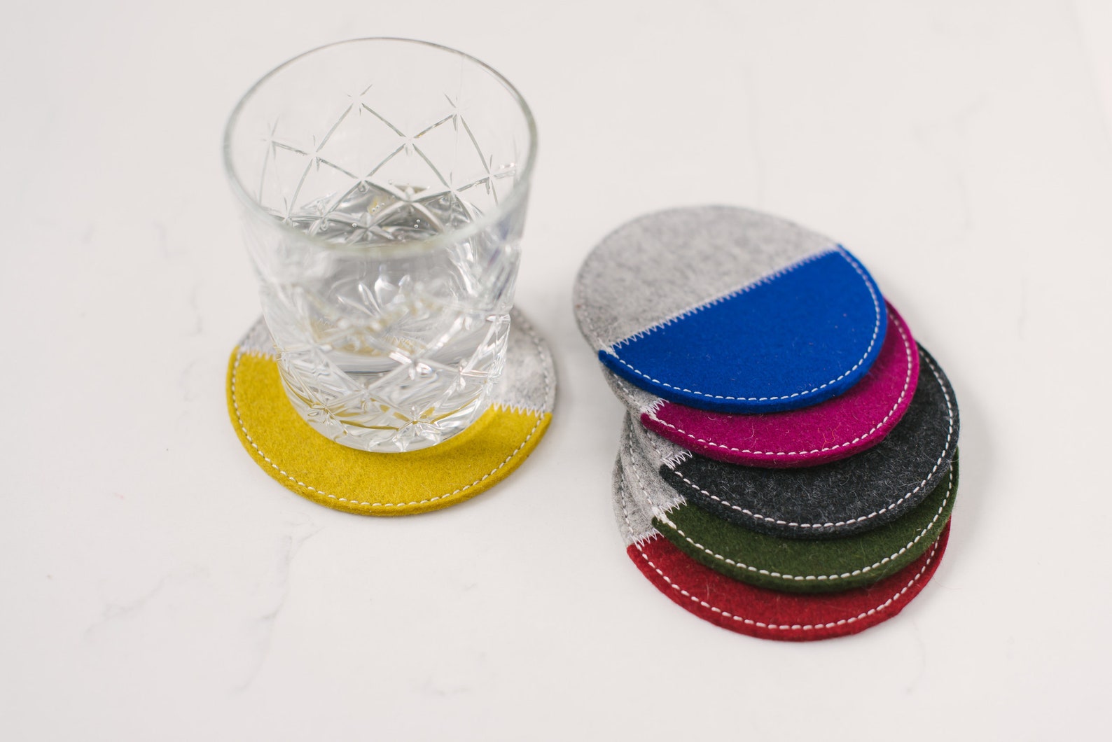 Wool Felt Coasters Eco Gift Round Coasters Housewarming - Etsy