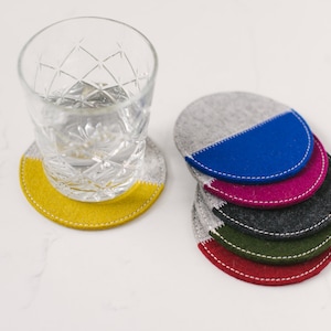 Wool Felt Coasters, Eco Gift, Round Coasters, Housewarming Gift, Felt ...