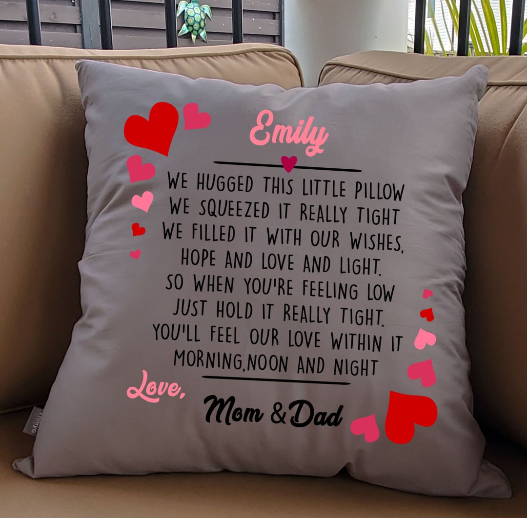 Personalized Daughter Throw Pillow: 'we Hugged This Pillow' Poem, Gift ...