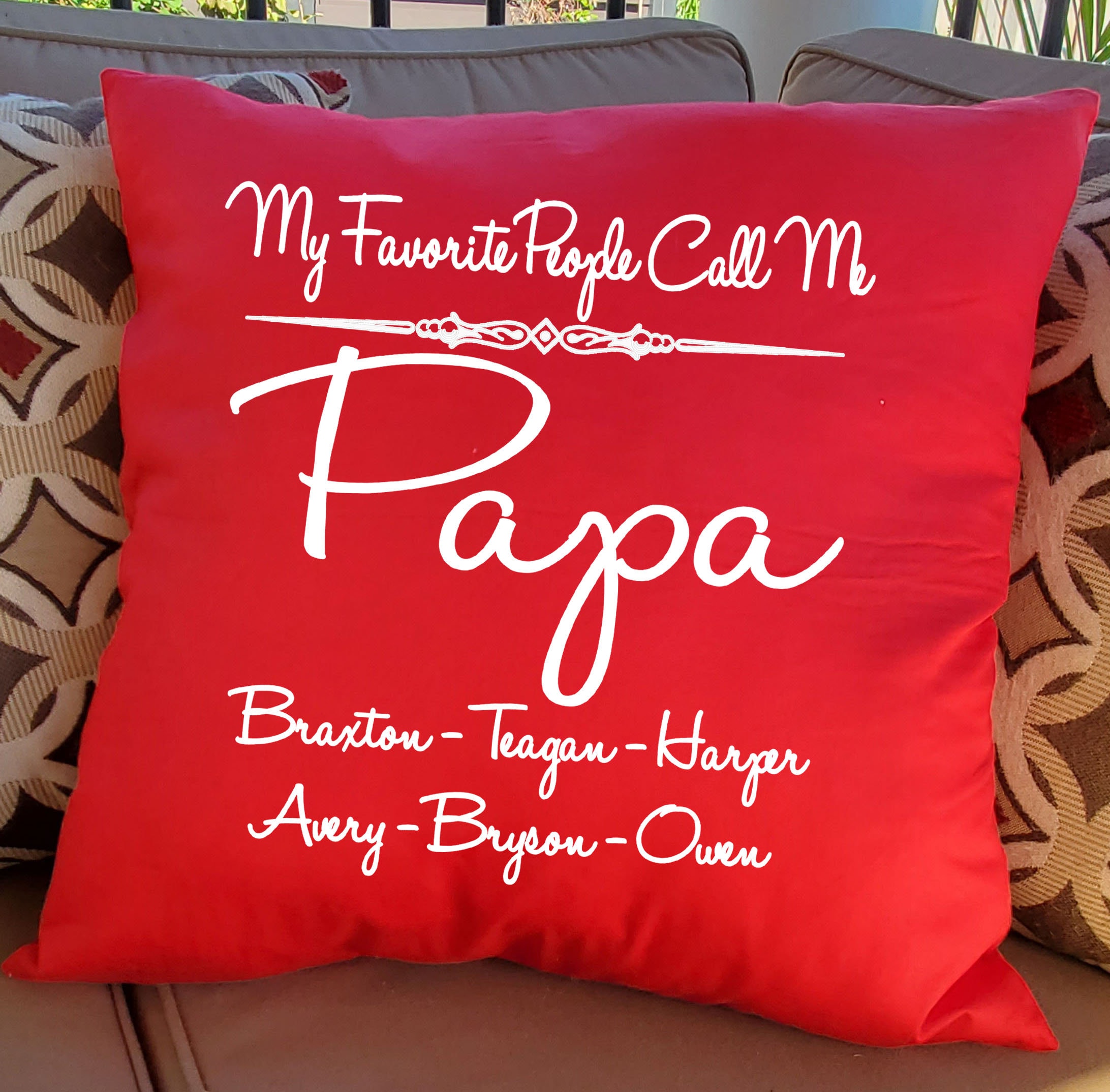 My Favorite People Call Me Papa Throw pillowcase | Etsy