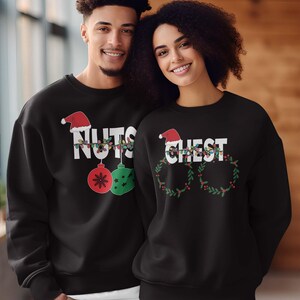 Chest Nuts Matching Couples Christmas Sweaters - Chestnuts Funny ...