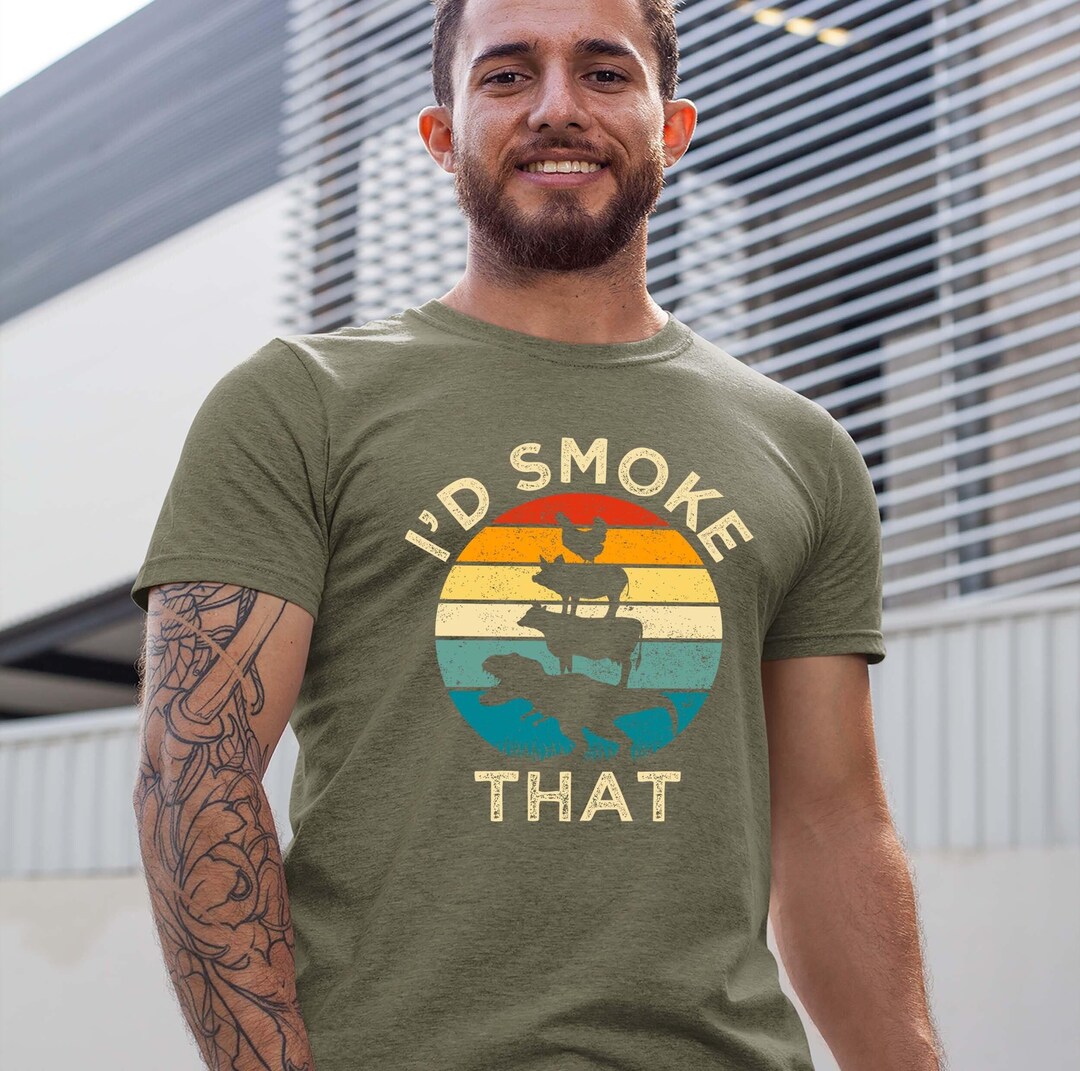 Dinosaur Smoker BBQ Shirt Grilling T-rex Meat Smoker Graphic Tee - Etsy