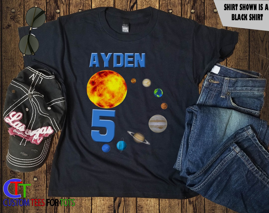 Solar System Birthday Shirt Outer Space Bday Tshirt Personalized Space ...
