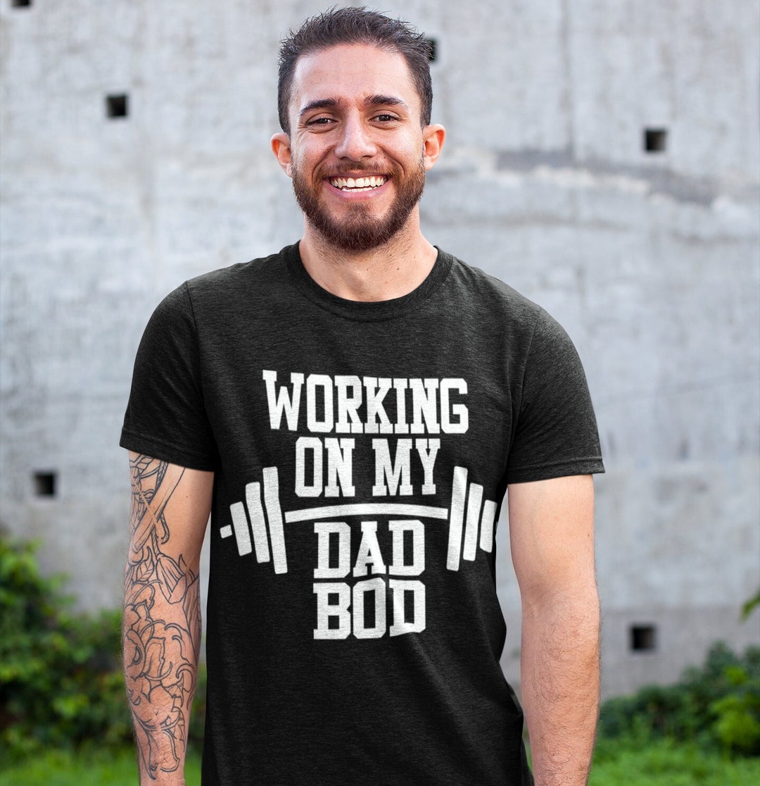 Distressed Dad Bod Workout Tee Mens Adult Gym T-shirt Graphic Dad Bod ...