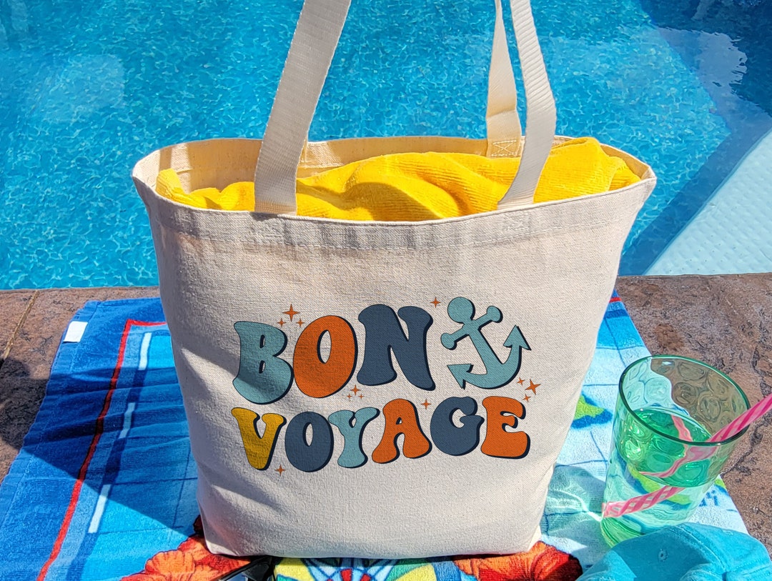 Cruise Tote Bag - Bon Voyage Cruising Summer Totebag - Open Top or ...